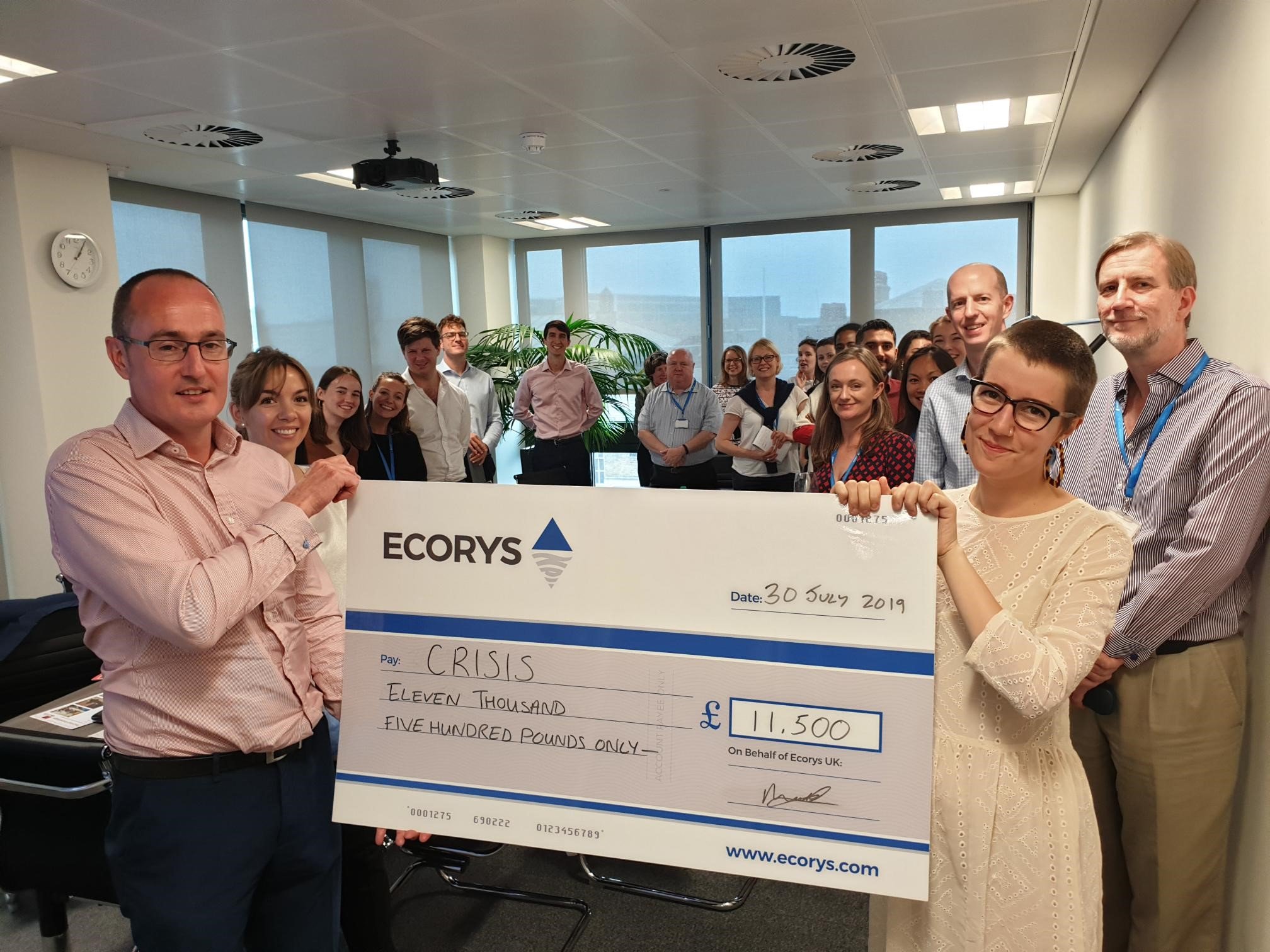 Ecorys UK helps the homeless with £11,500 donation to Charity of the ...